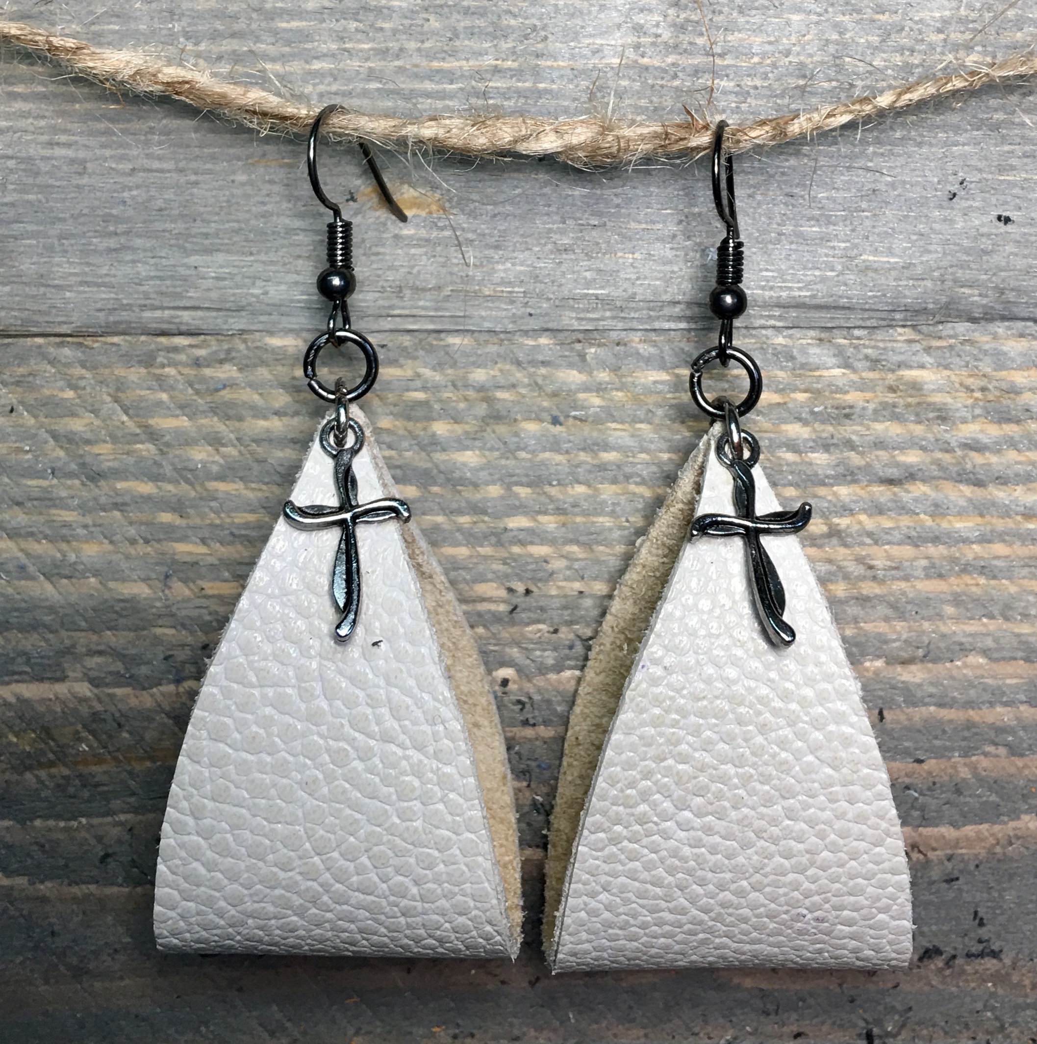 Cream Full Loops with Cross Charm - Unleashed.Life